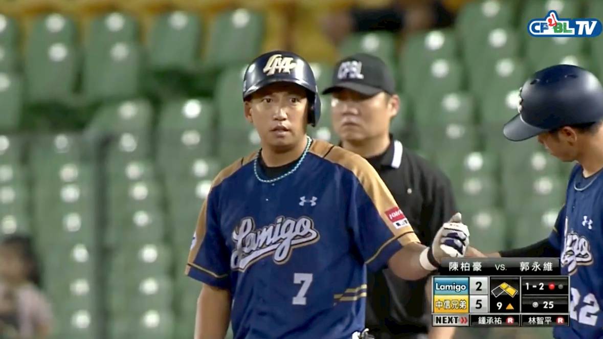 九局上郭永維再敲安帶有一打點（0725 Lamigo vs 兄弟） | 中華職棒 | LINE TODAY