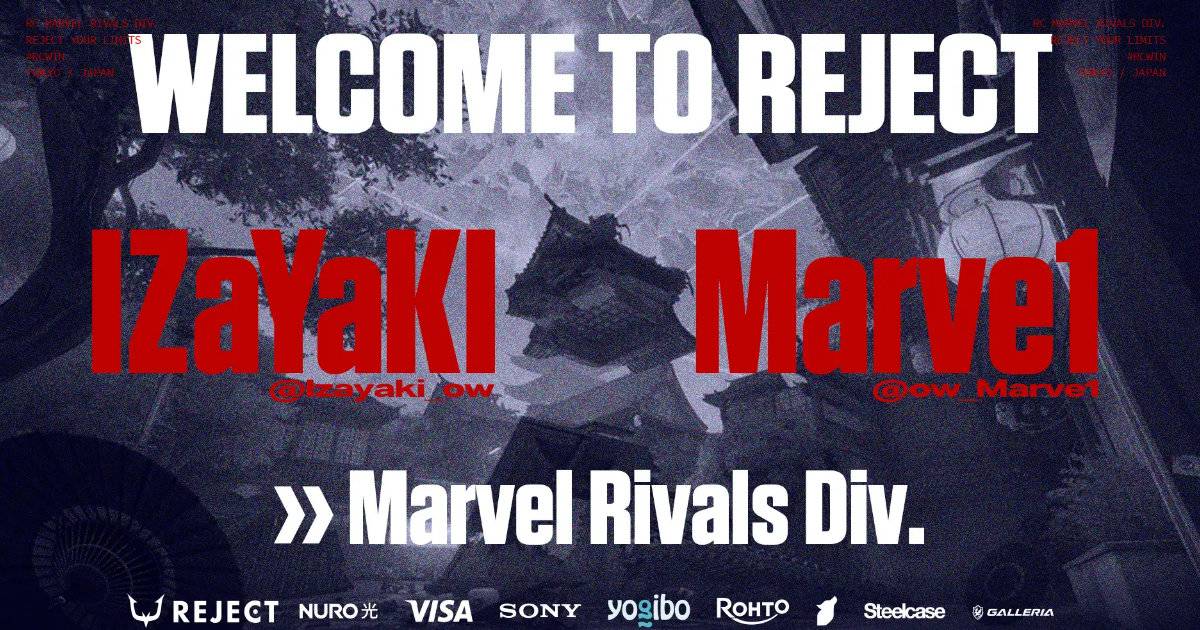 IZaYaKI與Marve1加入「REJECT」Marvel Rivals部門！以全新陣容挑戰「Marvel Rivals Ignite」全球 ...