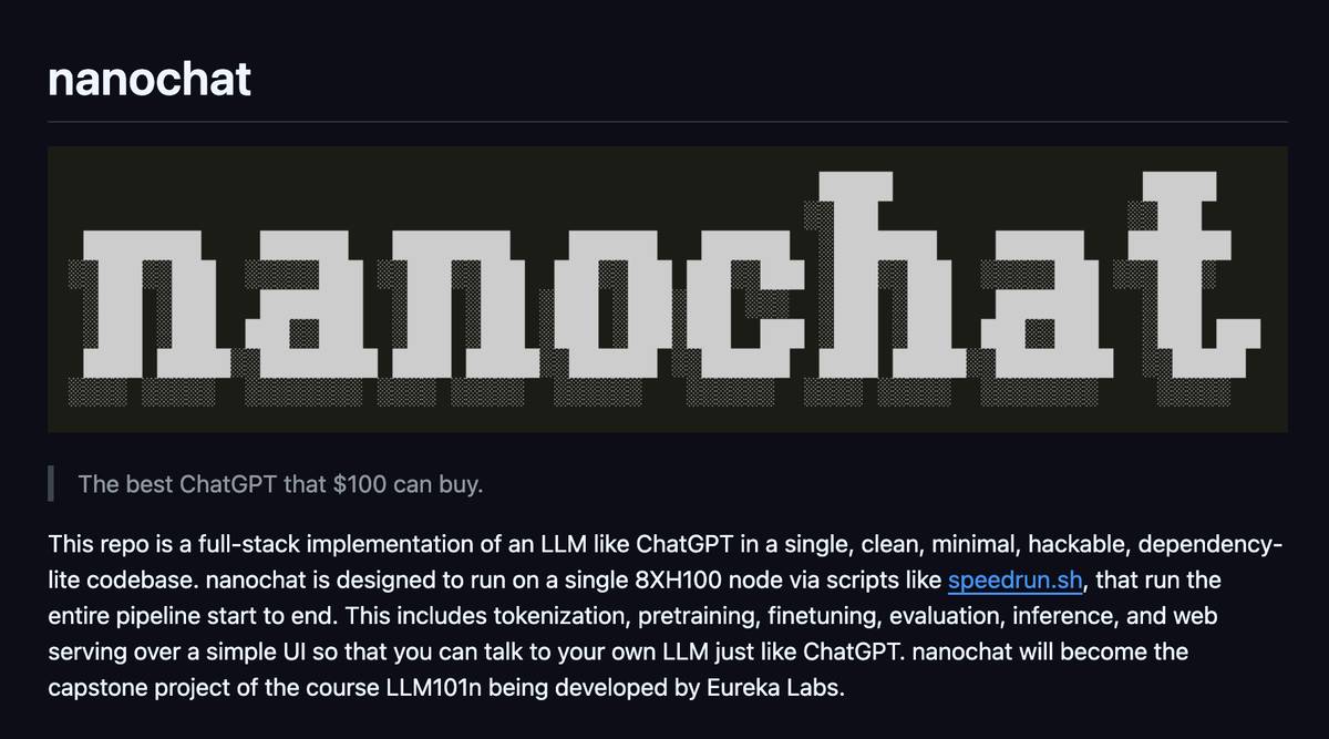 100 美金就能做出個人 ChatGPT？OpenAI 創始成員 Andrej Karpathy 釋出 nanochat 開源專案 | TechOrange 科技報橘 | LINE TODAY