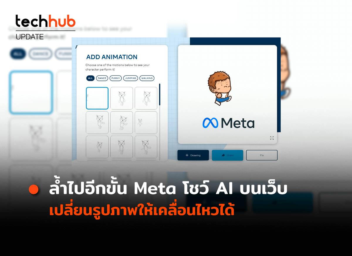 ล้ำไปอีกขั้น Meta โชว์ AI บนเว็บ เปลี่ยนรูปภาพให้เคลื่อนไหวได้ทันที | Techhub | LINE TODAY