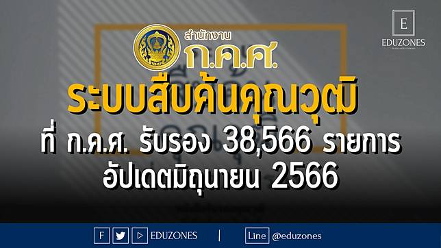 ระบบสืบค้นคุณวุฒิที่ ก.ค.ศ. รับรอง 38,566 รายการ อัปเดตมิถุนายน 2566 | Eduzones | LINE TODAY