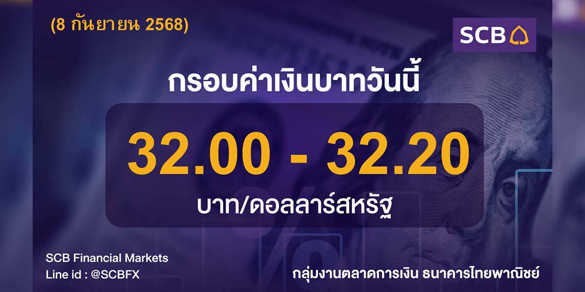 SCB Financial Markets คาดกรอบเงินบาท 32.00-32.20 บ./ดอลลาร์ | ข่าวหุ้นธุรกิจ | LINE TODAY