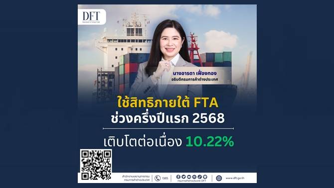 ส่งออกใช้สิทธิภายใต้ FTA ครึ่งปีแรก2568 โตต่อเนื่อง 10.22% | JS100 | LINE TODAY