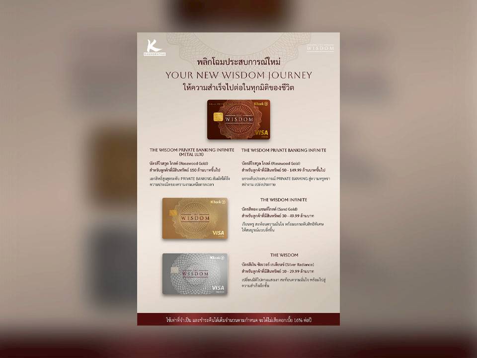 THE WISDOM โฉมใหม่จาก KBank ปรับภาพลักษณ์ครั้งใหญ่ผ่าน 4 ดีไซน์ พร้อม ...